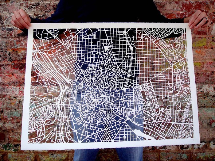 Extremely Detailed Paper Cut-Out Maps by Karen M. O’Leary | Amusing Planet